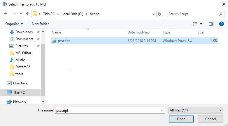 How to Import Powershell Script Into the Package – PACE Support